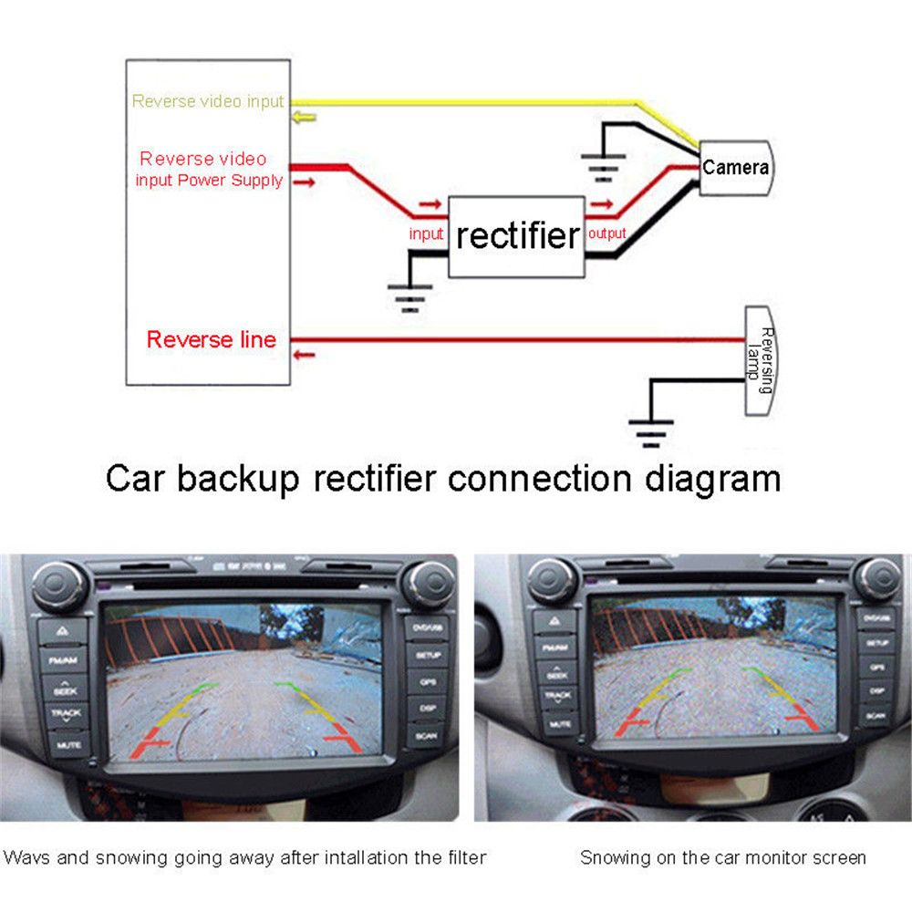12V Rear View Camera Filter Interference Relay Backup Camera Rectifier ...