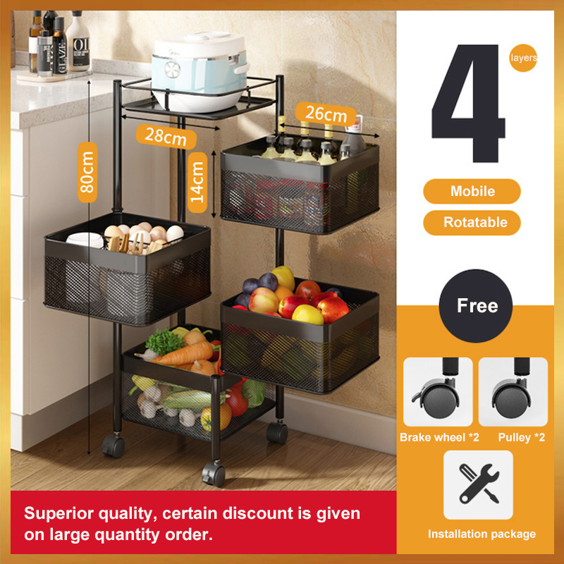 [SG Ready Stocks] Folding Storage Rack with Wheel Movable for Living ...