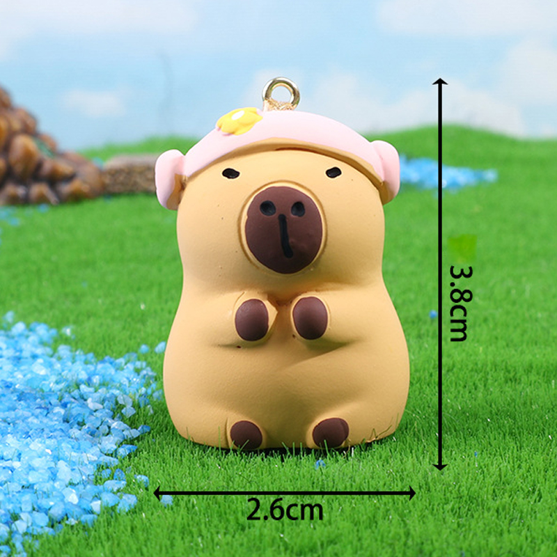Cartoon Capybara Miniature Figurine Keychain Accessories Kawaii Cute ...
