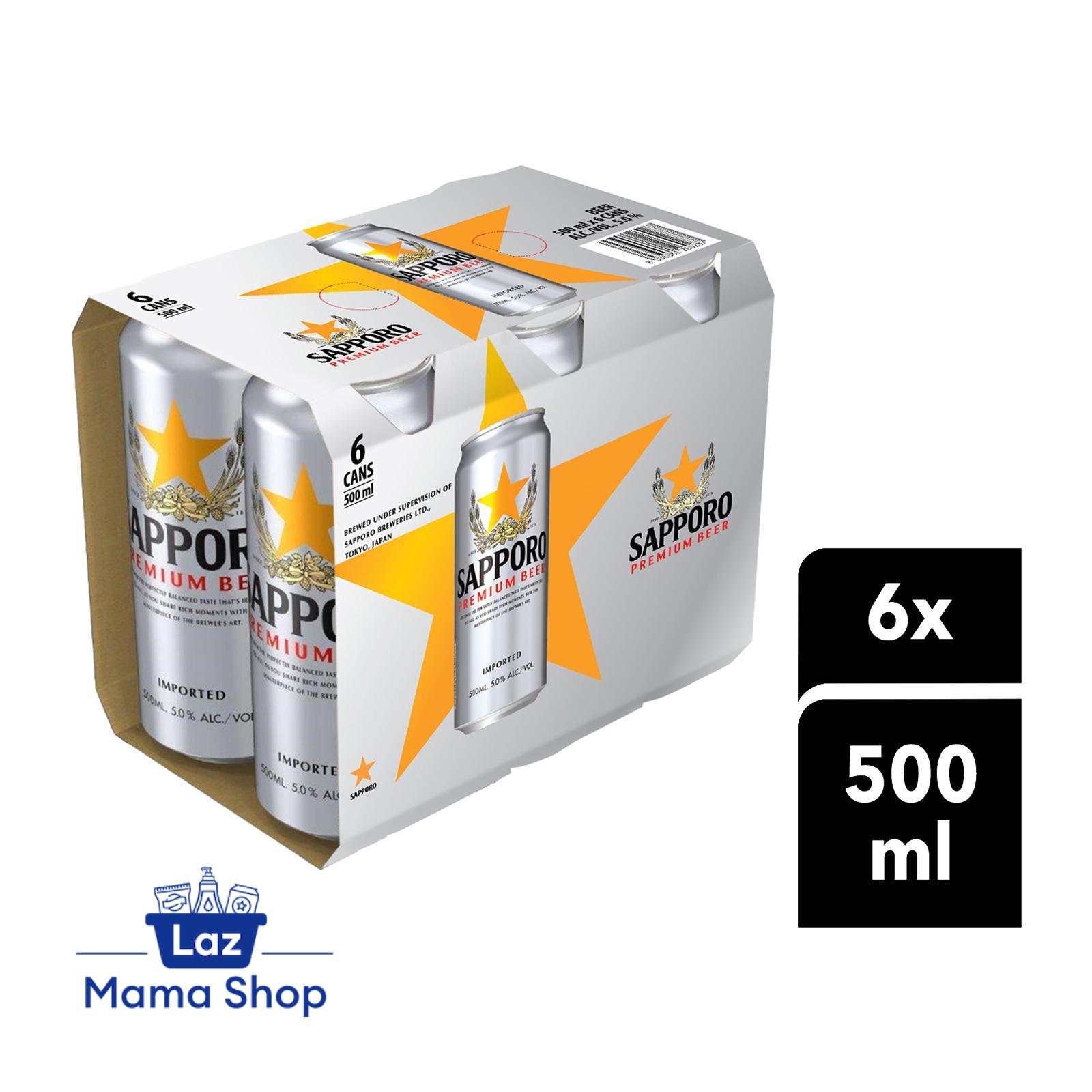 Sapporo Premium Draft Beer (6 x 500ml) (Laz Mama Shop) | Lazada Singapore
