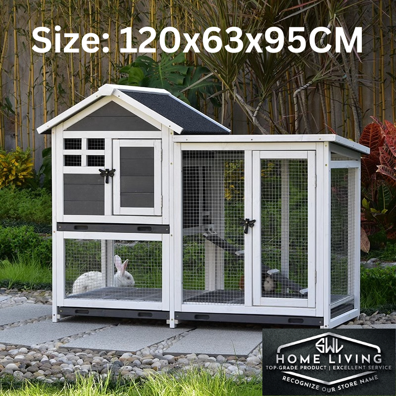 Outdoor Rabbit Cage Sangkar Arnab Solid Wood Bunny Chicken Duckling ...