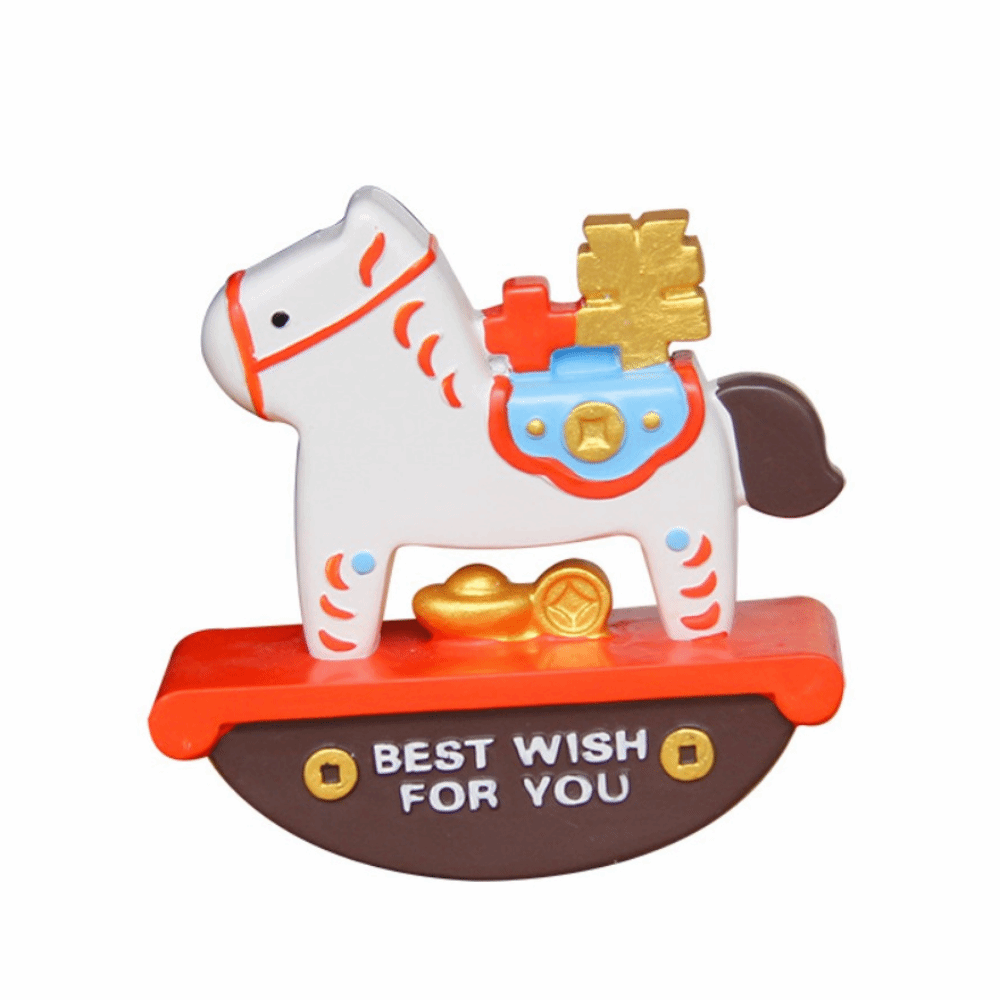 Mini Collectible Cartoon Zodiac Horse Ornaments Shakable Year of The ...