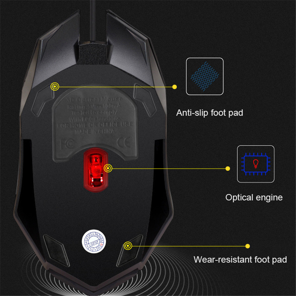 E-Sports Usb Wired Mouse Led Gaming Mouse 5000 Dpi Wired Mice Optical ...