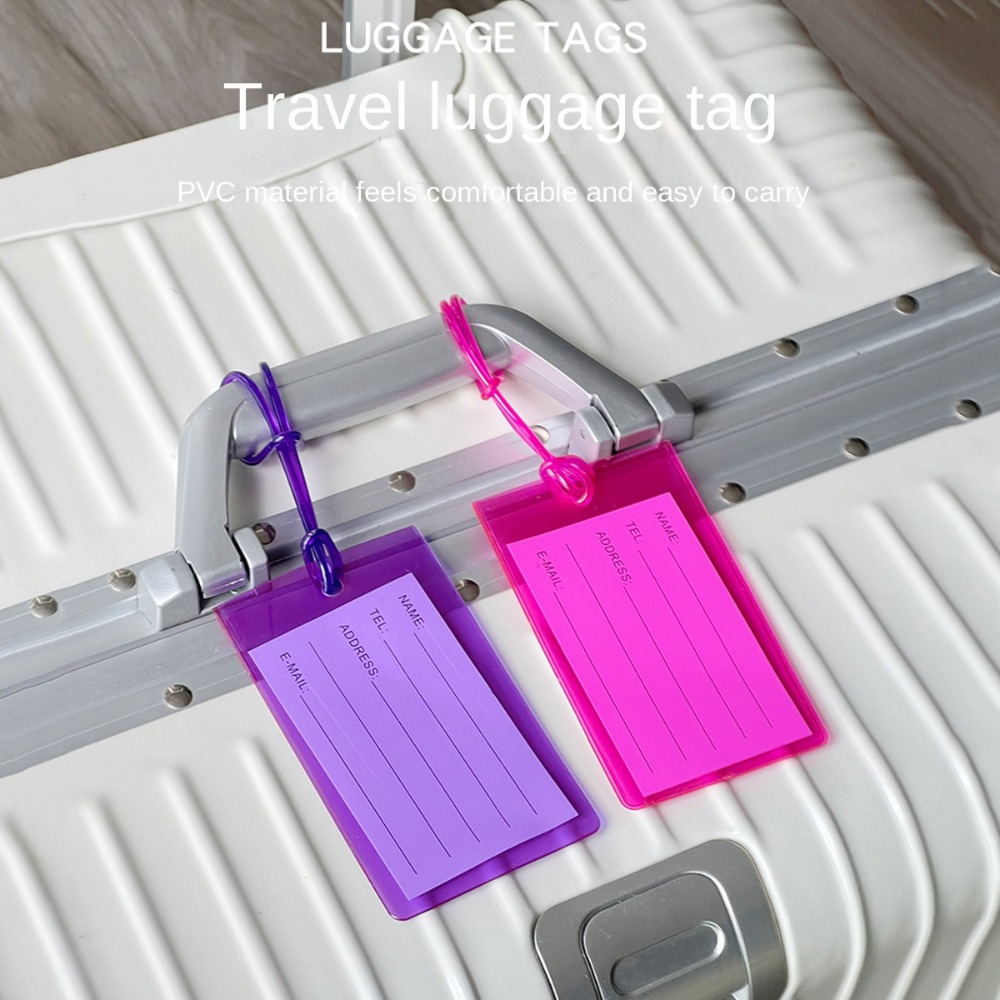 Soft Fluorescent Luggage Tag PVC Colorful Baggage Name Tags Boarding ...