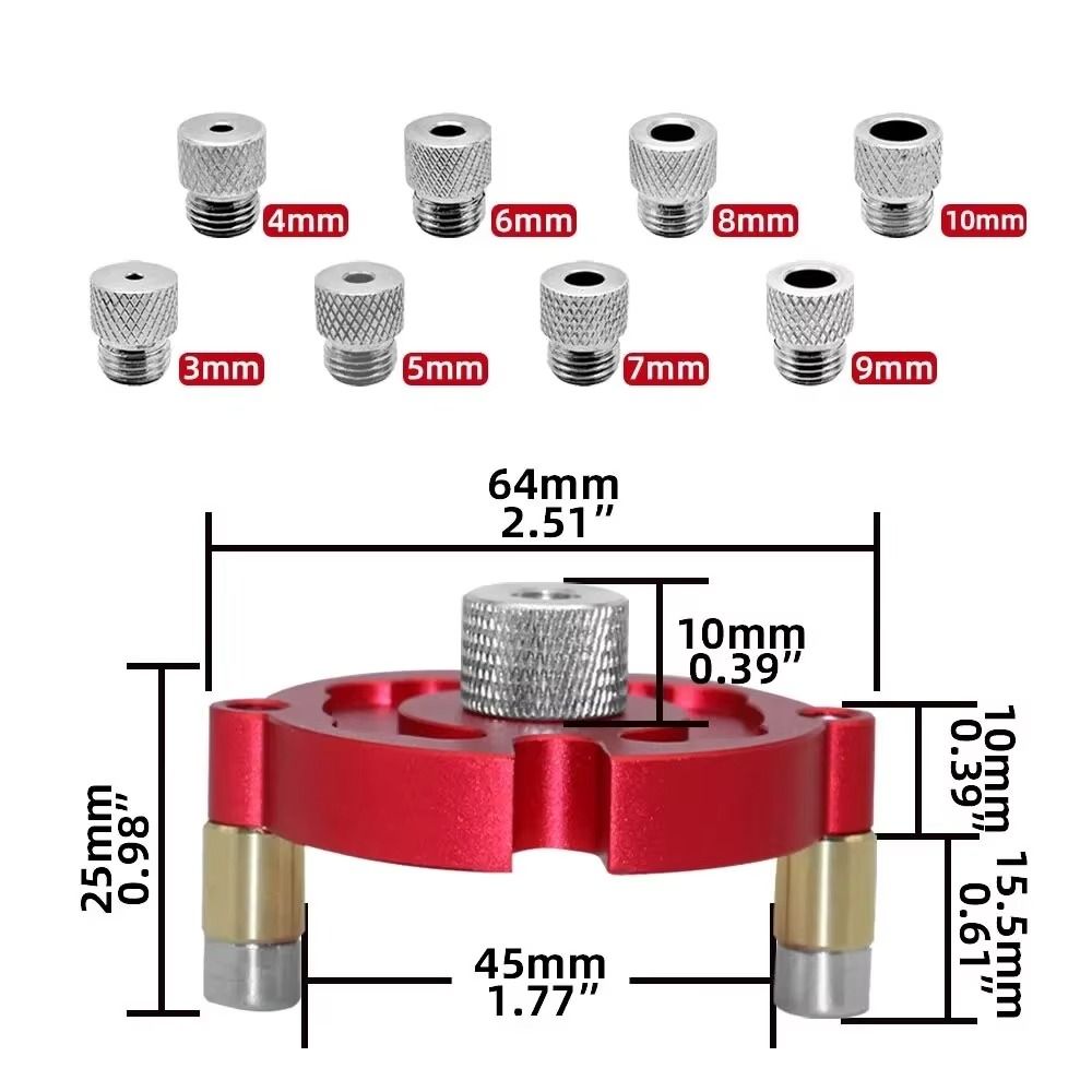 Handheld Aluminum Alloy Self Center Dowel Jig High Hardness Fast ...
