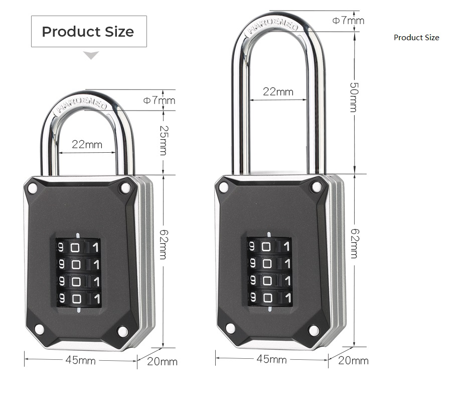 [SG SELLER] Resettable Number Padlock with 4 Digits Password ...