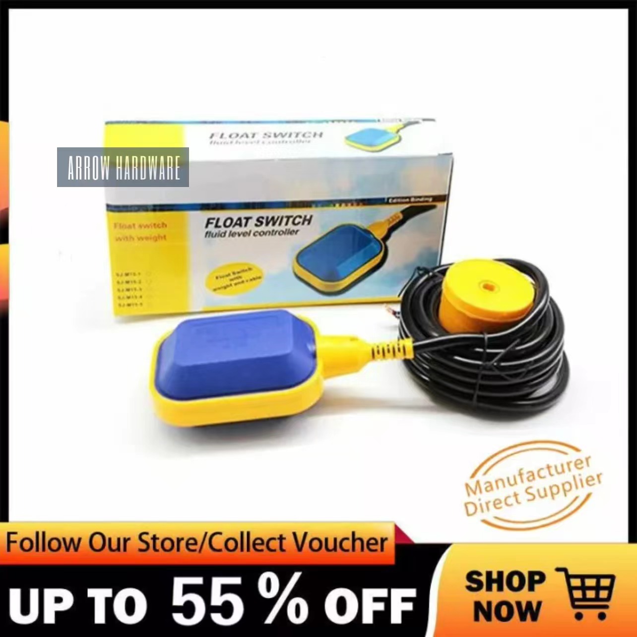 Cable Type Float Switch Liquid Fluid Water Level Controller Sensor (2M Cable) | Lazada PH