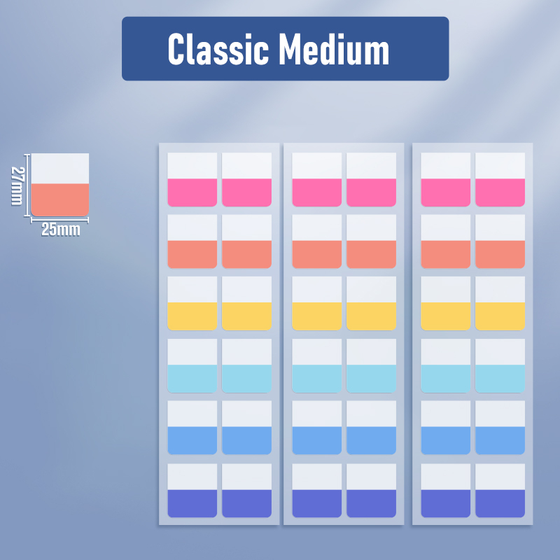 60 Sheets Transparent Colorful Index Labels Office Classification Tag ...