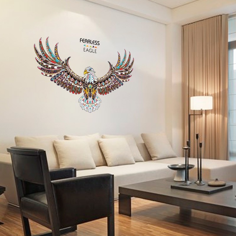 Fearless Eagle Wall Sticker Living Motors Room Wall Art Decals DIY ...