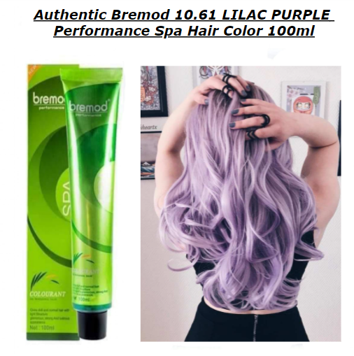 Authentic Bremod 10.61 LILAC PURPLE Performance Spa Hair Color 100ml ...