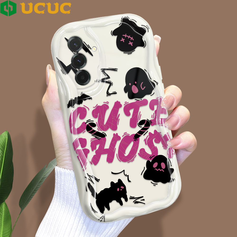 UCUC for Samsung A36 A56 5G Back Cover Cute Ghost Cream Texture Wavy ...