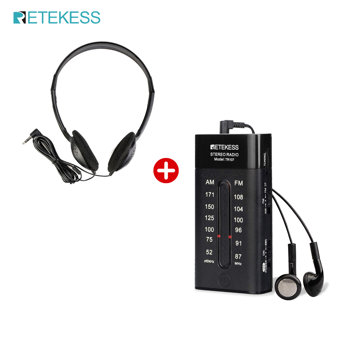 Retekess TR107 Mini Pocket Radio AM FM, Portable Transistor Radio with ...