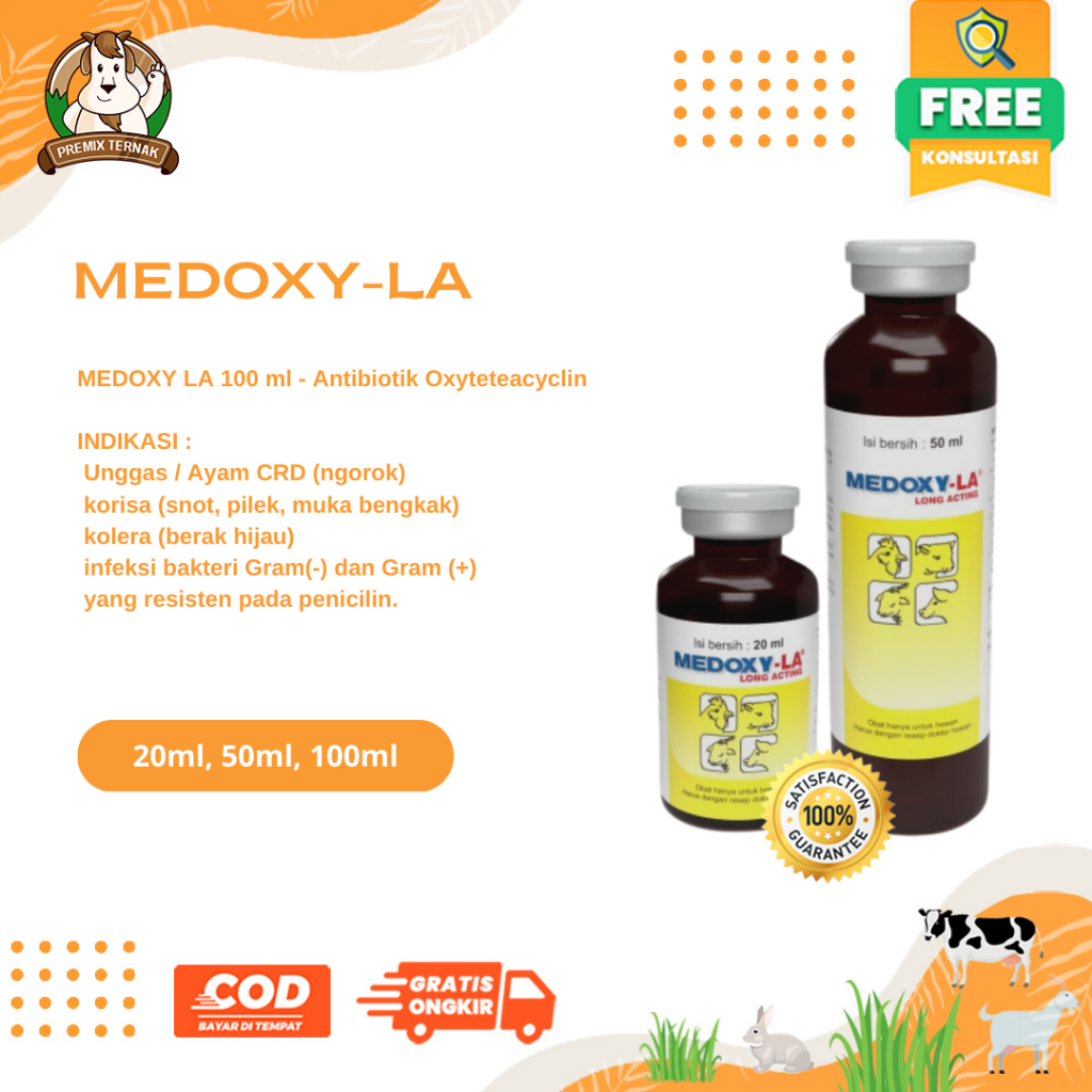 MEDOXY LA 50 ml - Antibiotik Long Acting Anjing Kucing Sapi Kambing ...