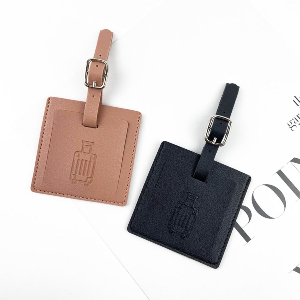 Soft Square Shape PU Luggage Tag Colorful Boarding Pass Information ...