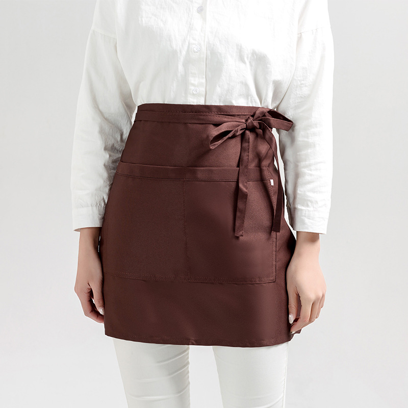 Half Body Chef Apron Cafe Hotel Waiter Polyester Cotton Work Apron ...