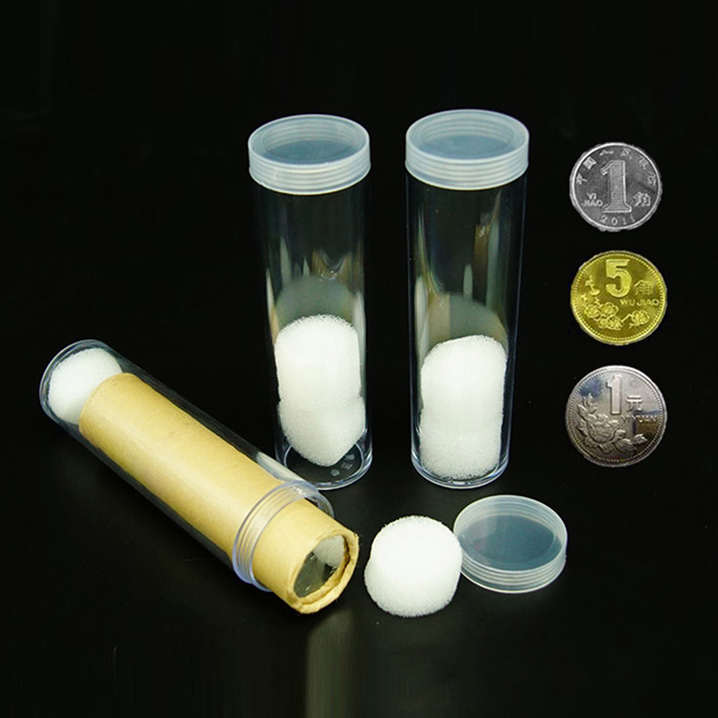 New 19-32mm Clear Plastic Roll Coins Storage Tube Protective Tube ...