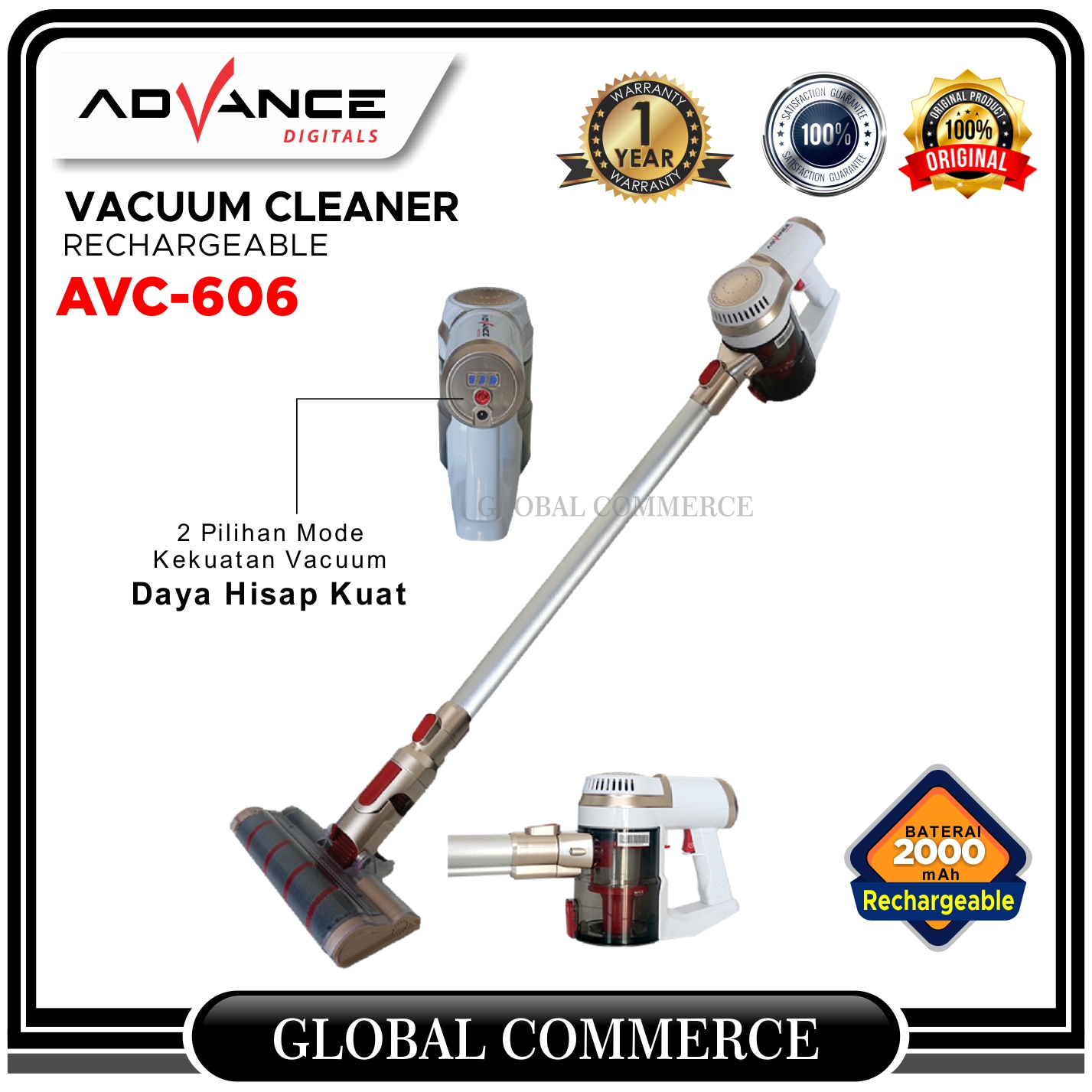 Advance Vacuum Cleaner AVC-606 Portable Rechargeable AVC606 | Lazada ...