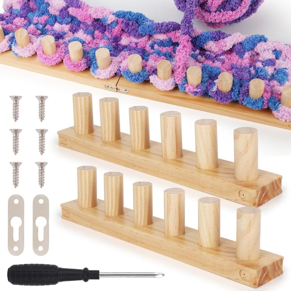 Beginner Friendly 12 Pegs Chunky Knitting Blanket Loom Adjustable ...