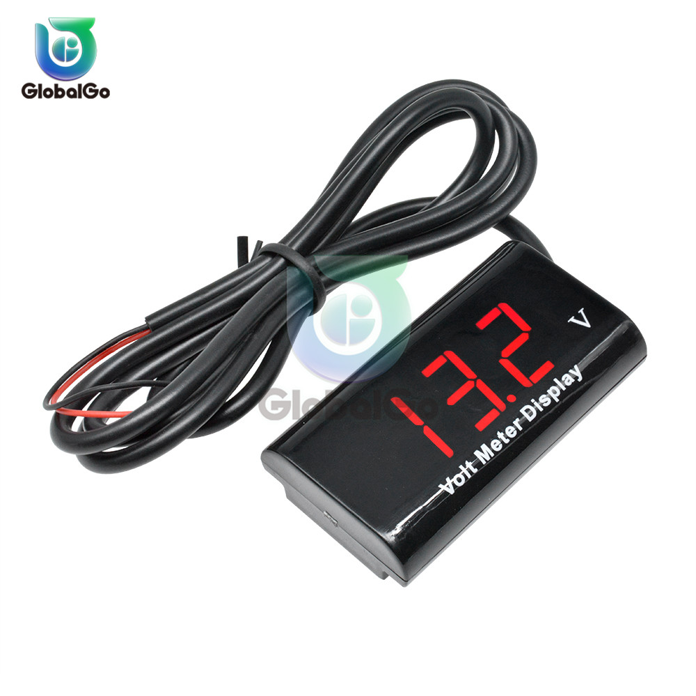 【BeyondShop】0.56" DC3-18V IPX6 Waterproof Voltmeter Car Motorcycle Bike ...