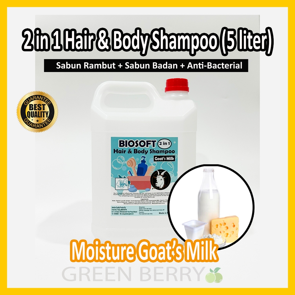 2 in 1 Hair & Body Shampoo 5l Top to toe bath 5 liter Hair and Body ...