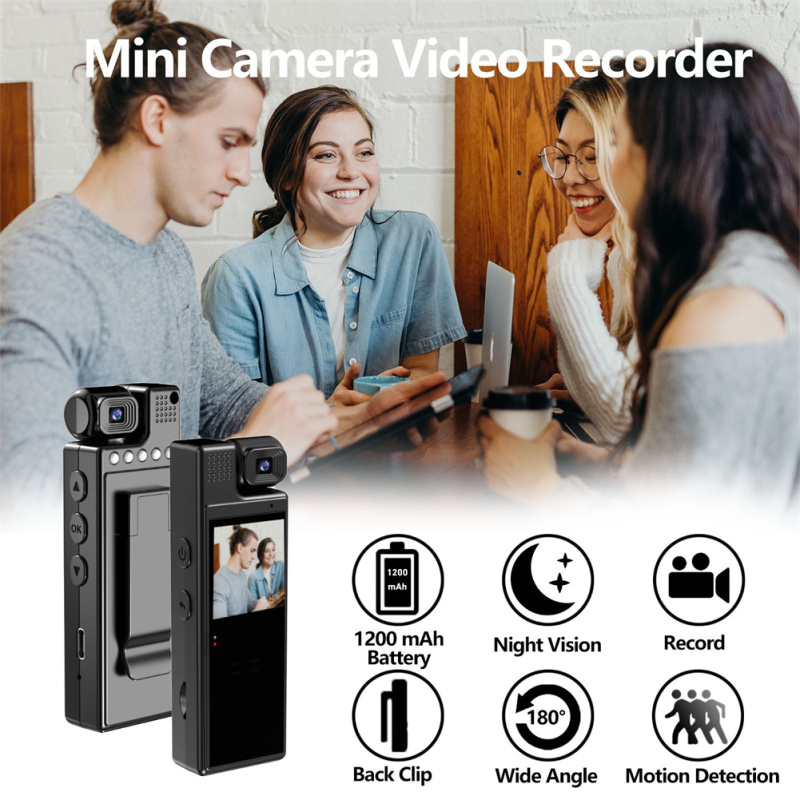 L9 Body Camera 180Rotatable Lens Back Clip Body Worn Camera 1080P ...