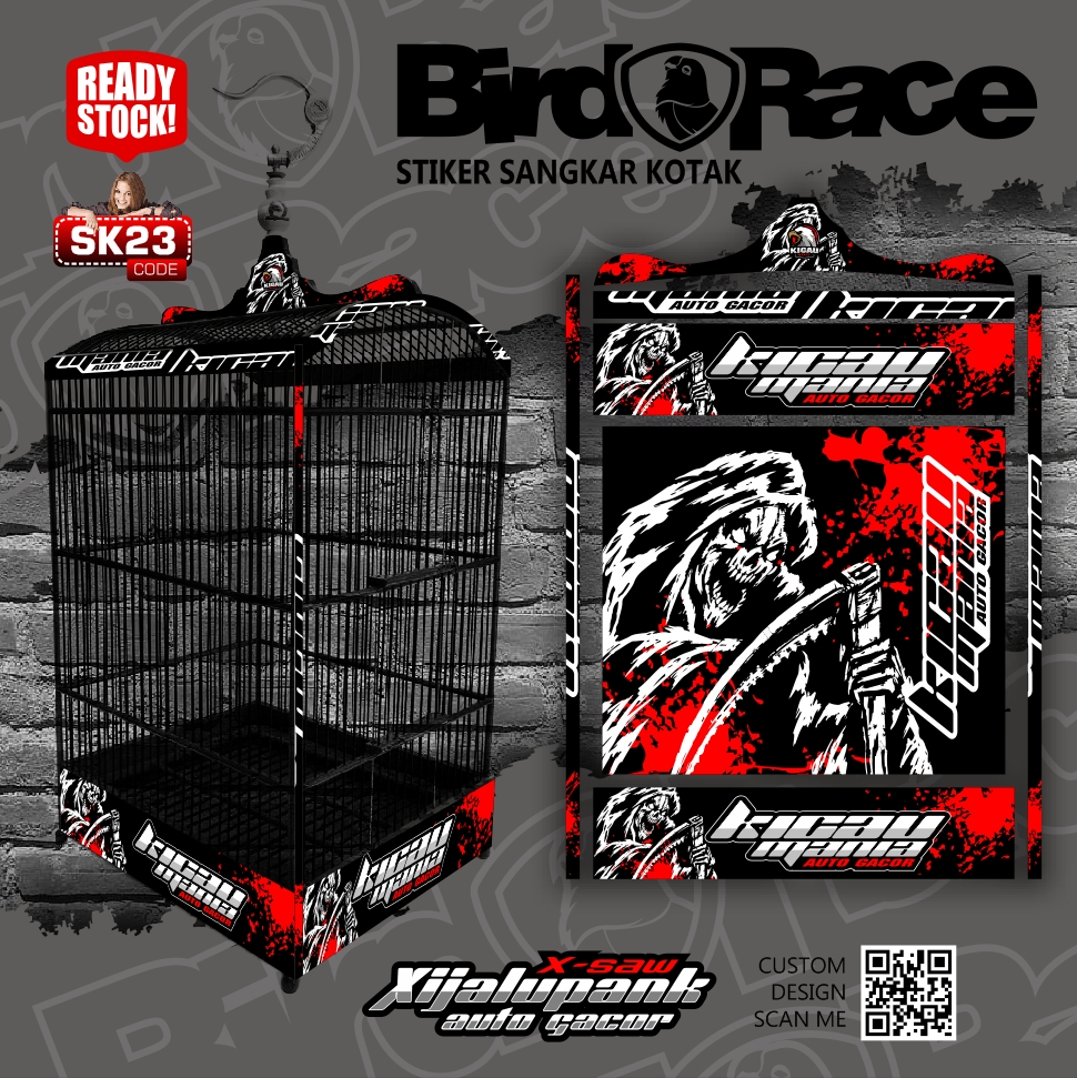 STIKER SANGKAR KOTAK sticker sangkar burung EBOD ORIQ RADJA BNR (33 ...