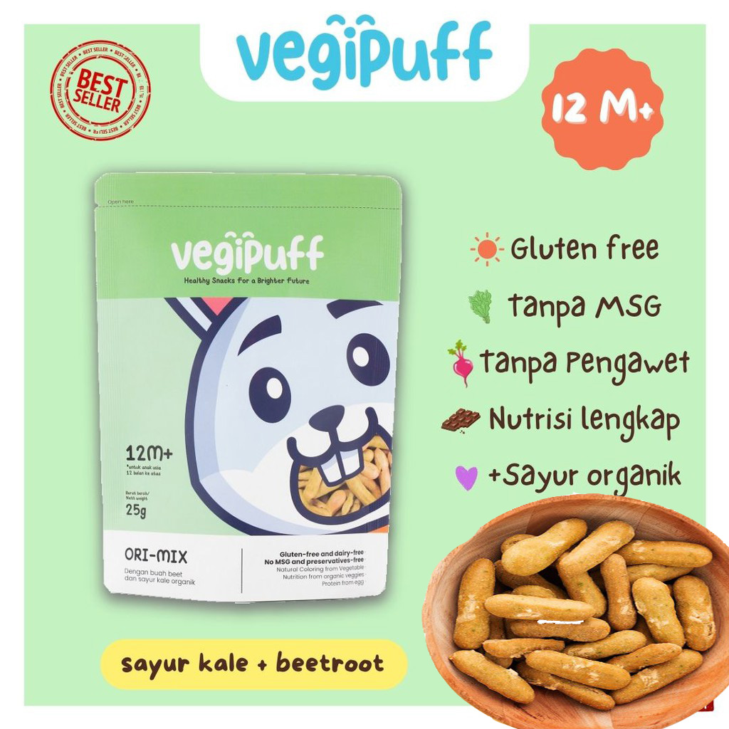 Snack bayi 1 thn ke atas Vegipuff camilan anak sehat organik | Lazada ...