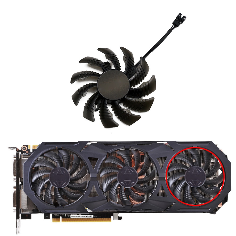75MM 2/3Pin GTX970 Cooler Fans PLD08010S12H For Gigabyte GTX 970 ...