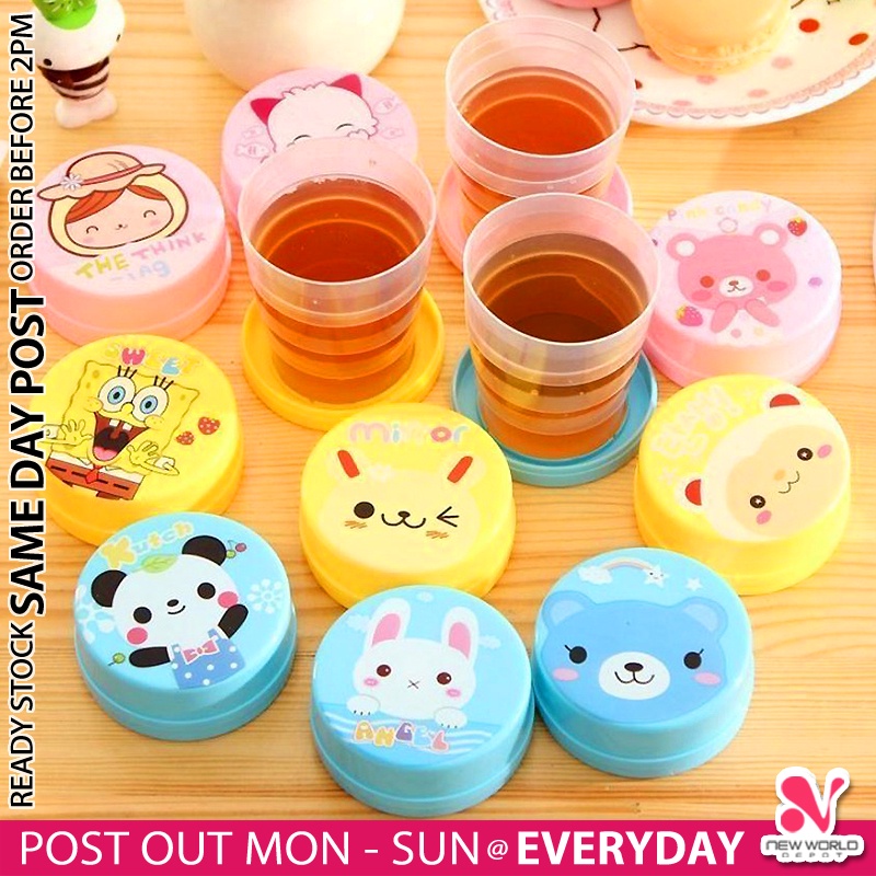 𝗘𝗔𝗦𝗬 𝗙𝗢𝗟𝗗𝗜𝗡𝗚 》 Portable Travel Cartoon Foldable Cup Collapsible Outdoor ...