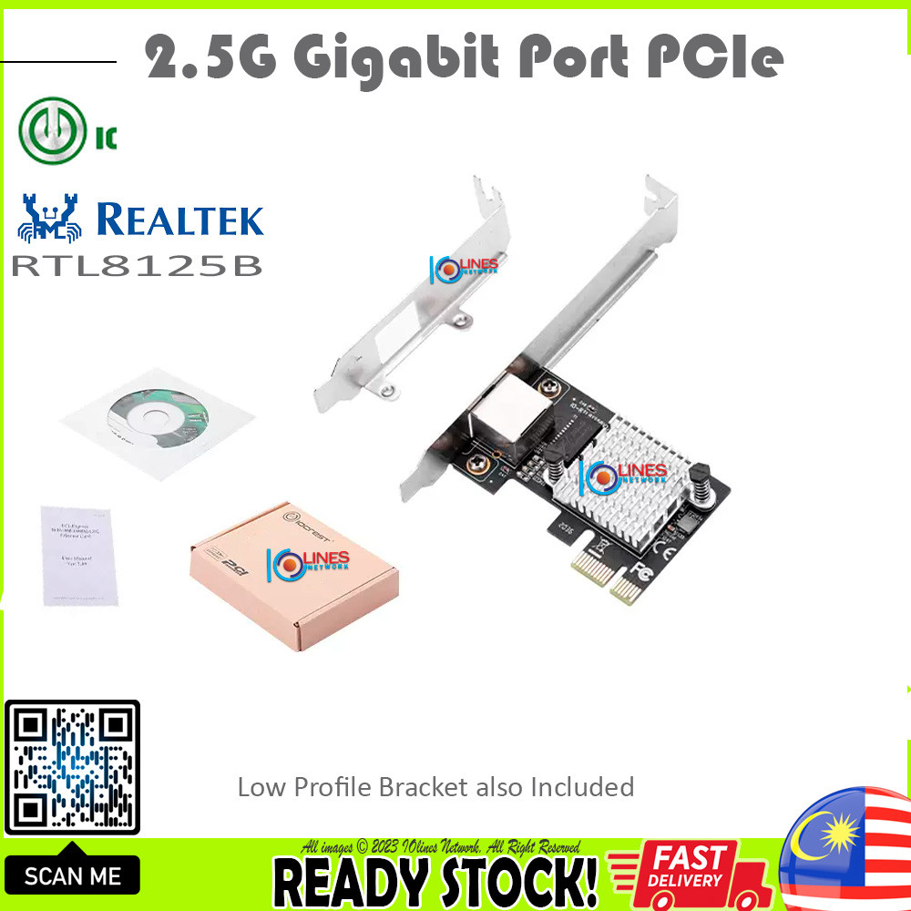 Realtek PCIe 1Gbps 2.5G Gigabit Network Ethernet Card LAN RTL8111 RTL8125B High Low Profile ...