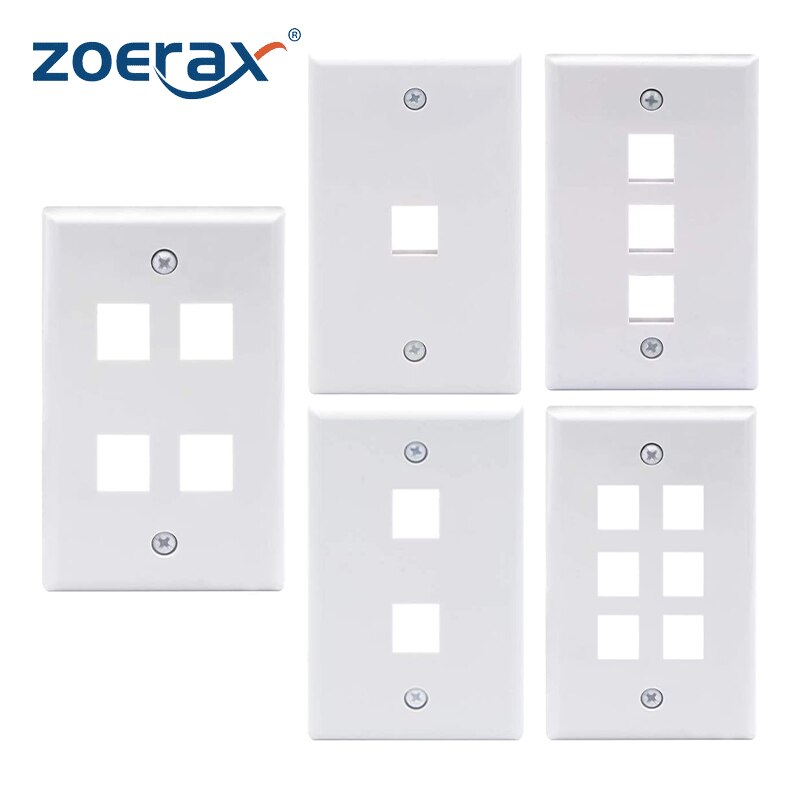 ZoeRax Keystone Jack Wall Plate, Low Profile Ethernet WallPlate Single ...
