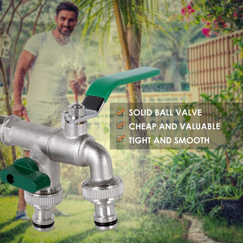 1/2 Inch Tap Brass Faucet with Double Connection and Hose Nozzle ...