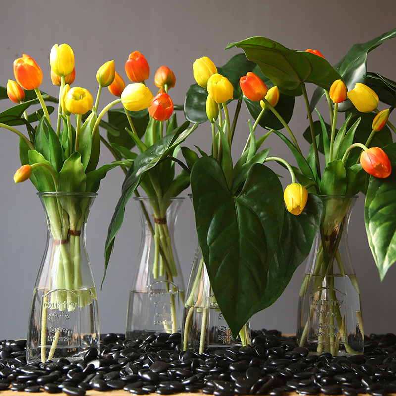 【Folio & Light】5pcs/bouquet New Silicone Tulip Artificial Flower 40cm Real Touch Fake Plant B ...