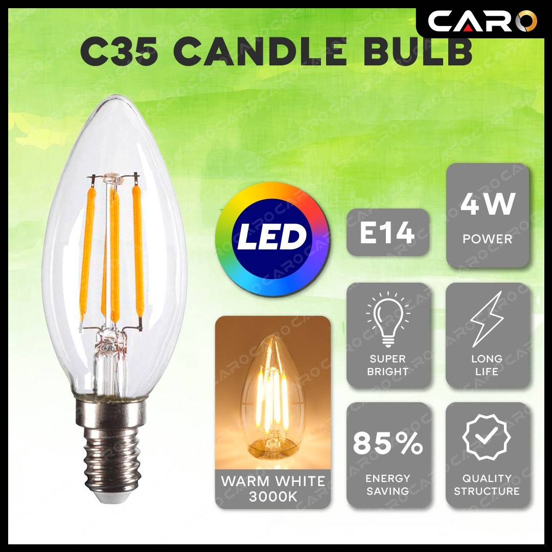 4W E14/E27 LED CANDLE/PING PONG BULB WARM WHITE | Lazada