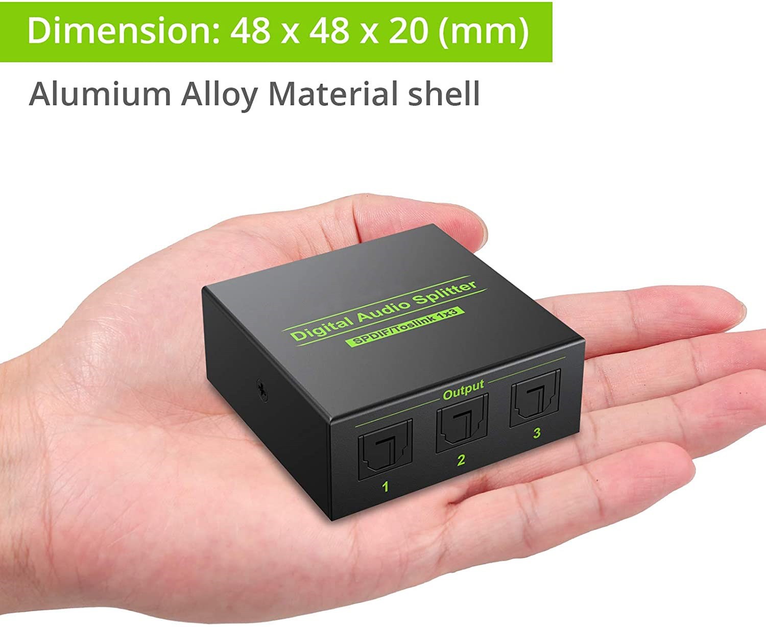3 Way Aluminum Alloy Spdif Toslink Optical Digital Audio Splitter 1x3 ...