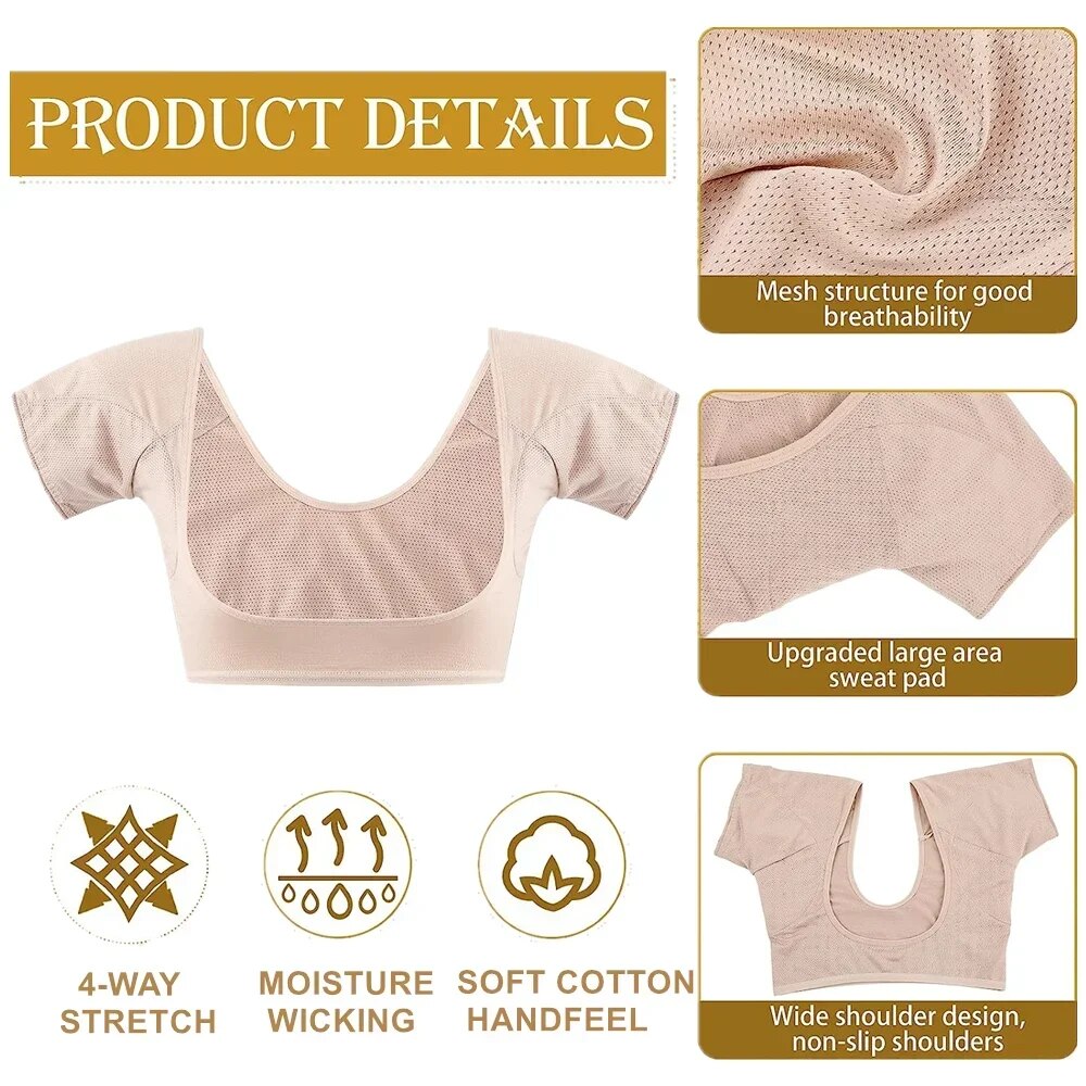 1pc T-shirt Sweat Pads Underarm Sweat Vest Armpit Perspiration Guards ...