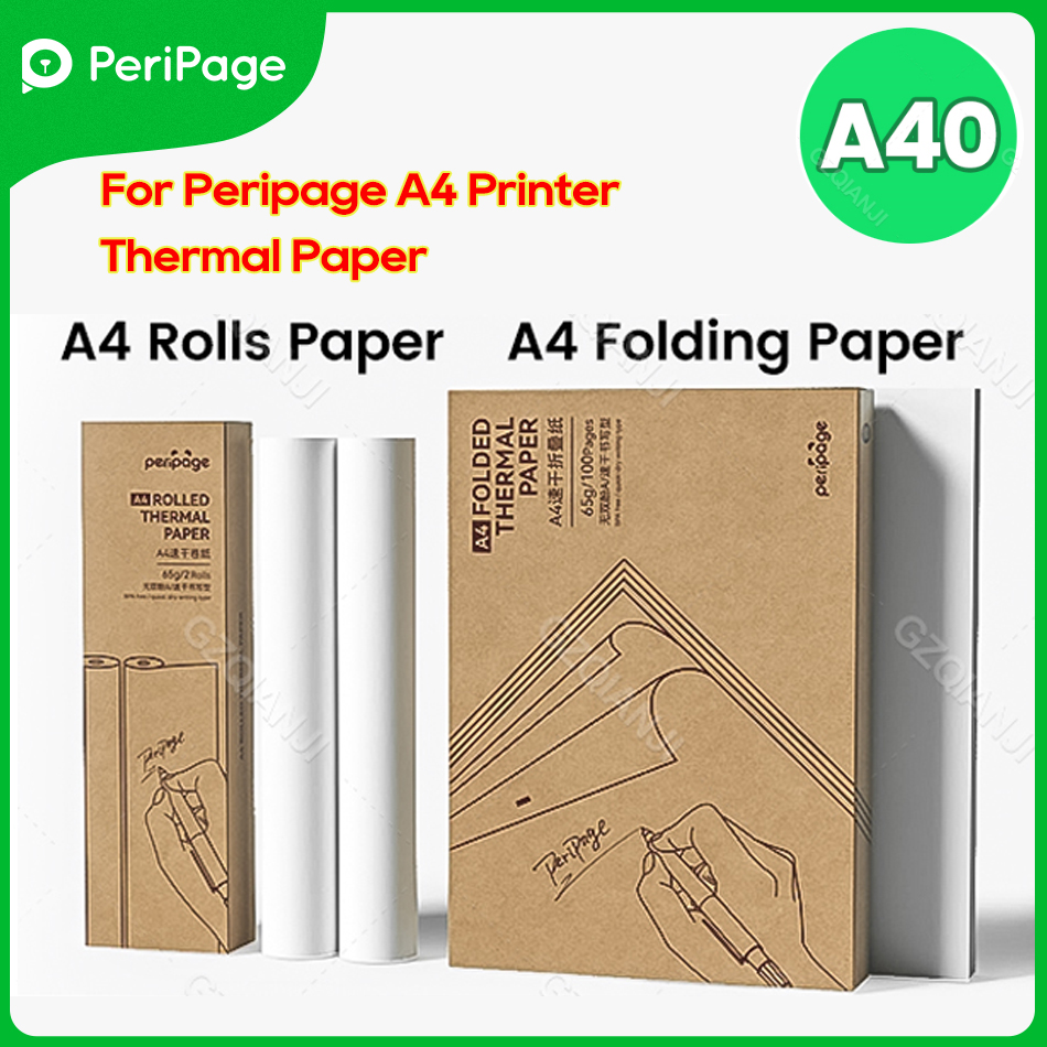 【Trending in Fashion】 PeriPage A4 Portable Printer Roll Folded Paper ...