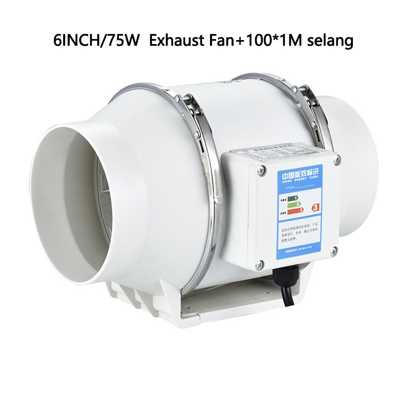 4 Inch Inline Duct Exhaust Fan Blower Booster Metal Blade Kipas Angin ...