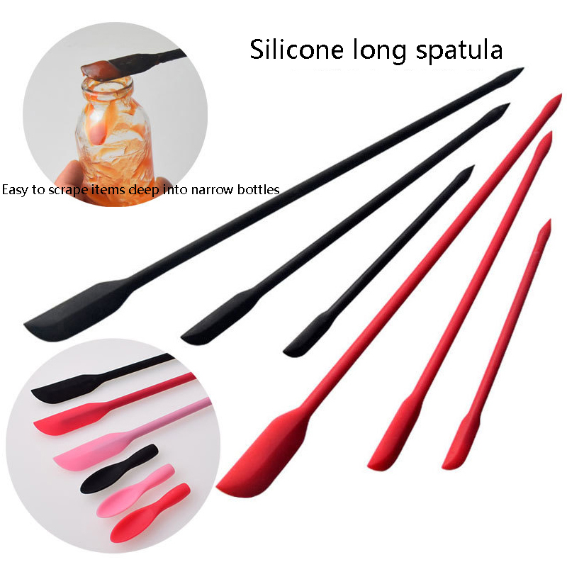 Mini Silicone Spatula Thin Jar Bottle Silicone Scraper Gadget Face Mask ...