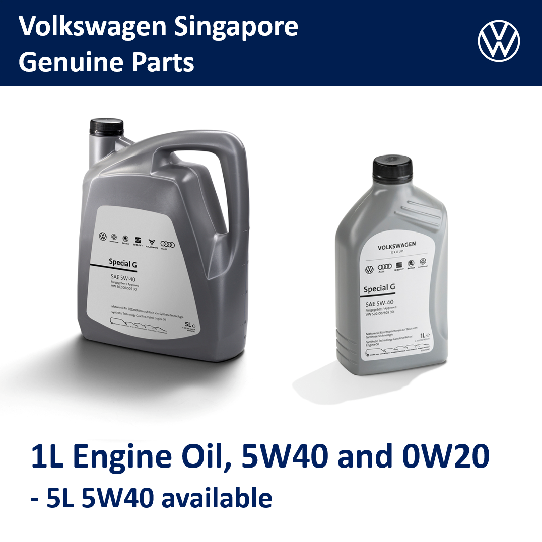 [Official Volkswagen SG] VW Genuine 5W40/0W20 Engine Oil 1L (5L 5W40 ...