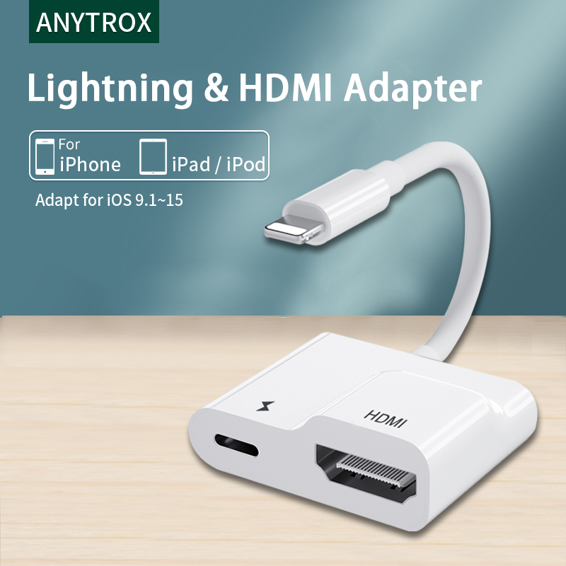 [ไม่มีแหล่งจ่ายไฟ] ANYTROX Lightning to HDMI Digital AV Adapter, 1080P ...
