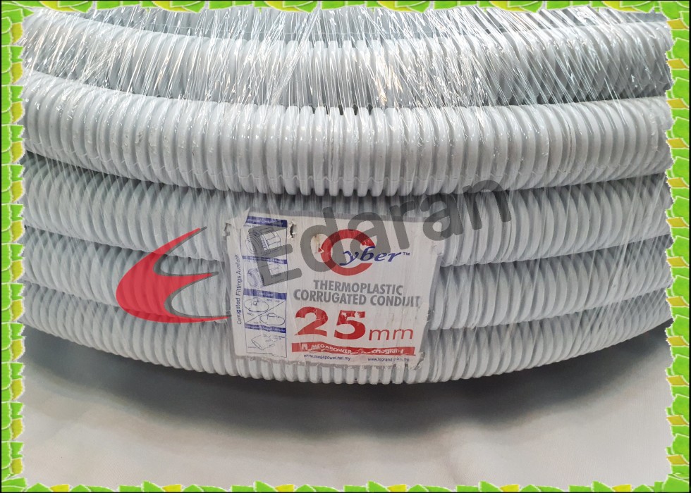 CYBER 25MM PVC FLEXIBLE CONDUIT (WHITE & BLACK) | Lazada