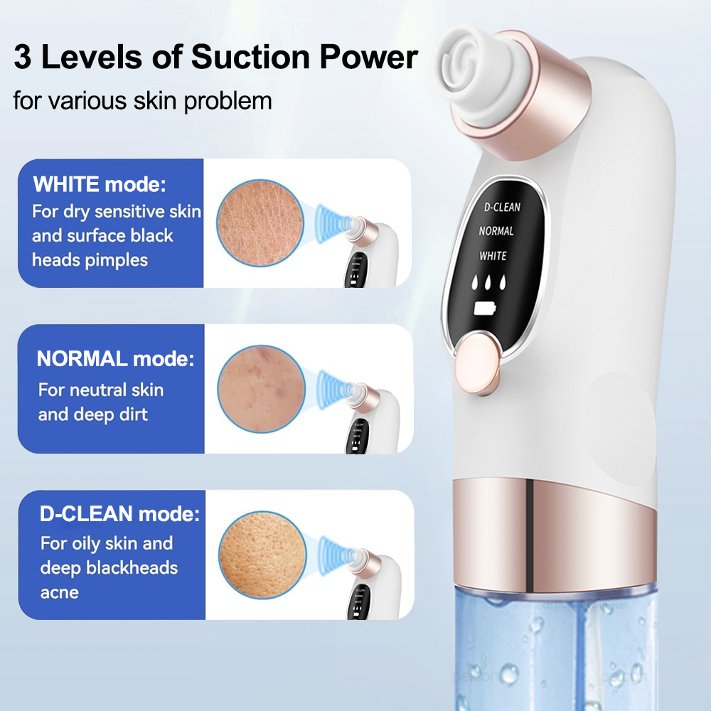 Blackhead Remover Pore Vacuum Suction Face Cleaner USB Rechargeable ...
