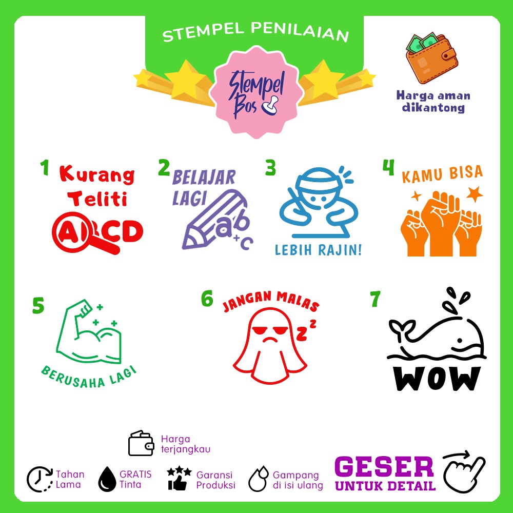 Stempel reward penilaian guru | Lazada Indonesia