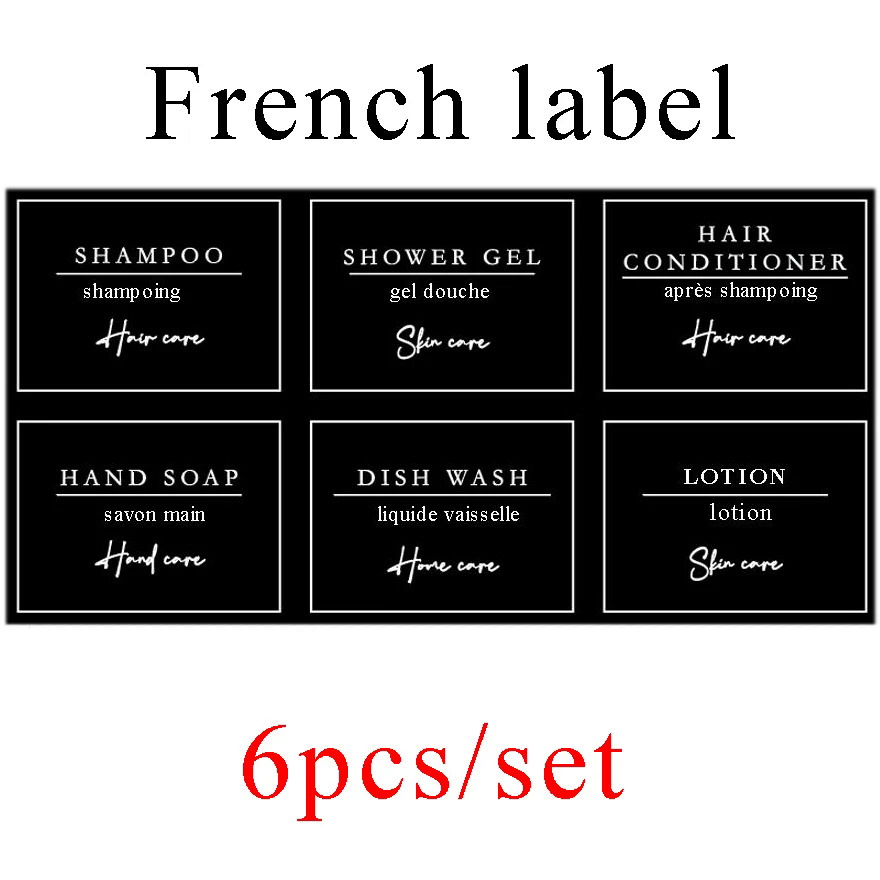 Waterproof Labels for Shower Bottles Bathroom Hand Soap Dispenser Label ...