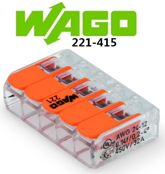 WAGO Terminal Block Wire Connector 221-412 and 221-413 and 221-415 ...