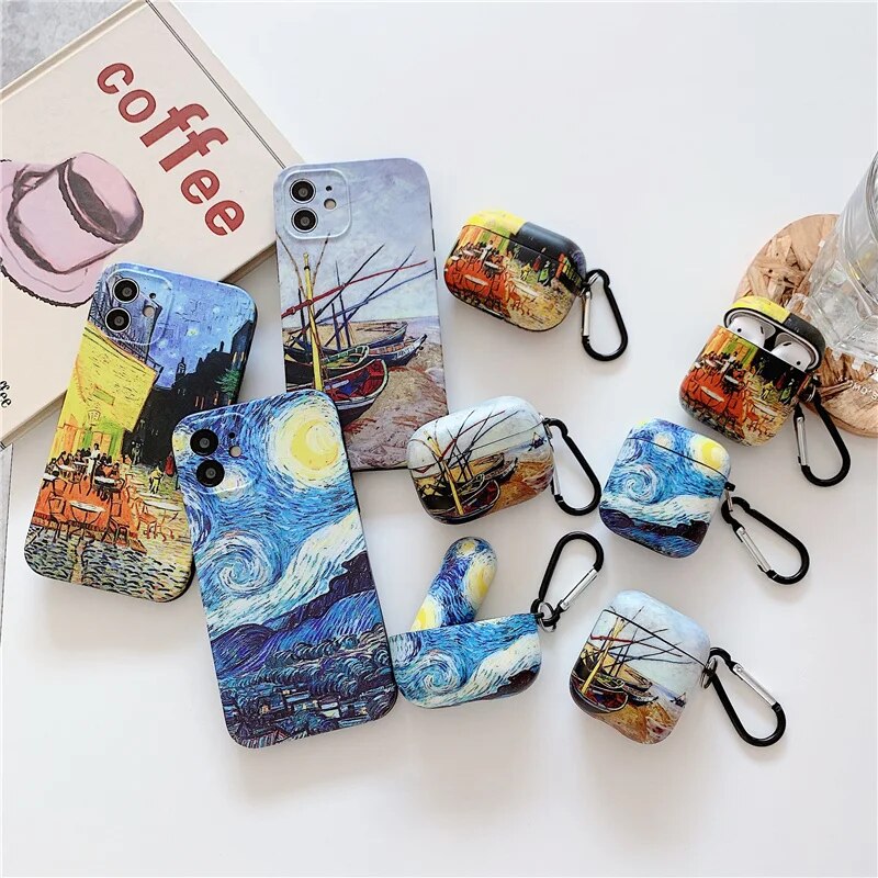 Van Gogh oil painting phone case for iphone 15 12 13 14 Pro Max 14Pro ...