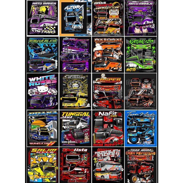 stiker bus basuri model kotak 1 lembar isi 20 pcs | Lazada Indonesia