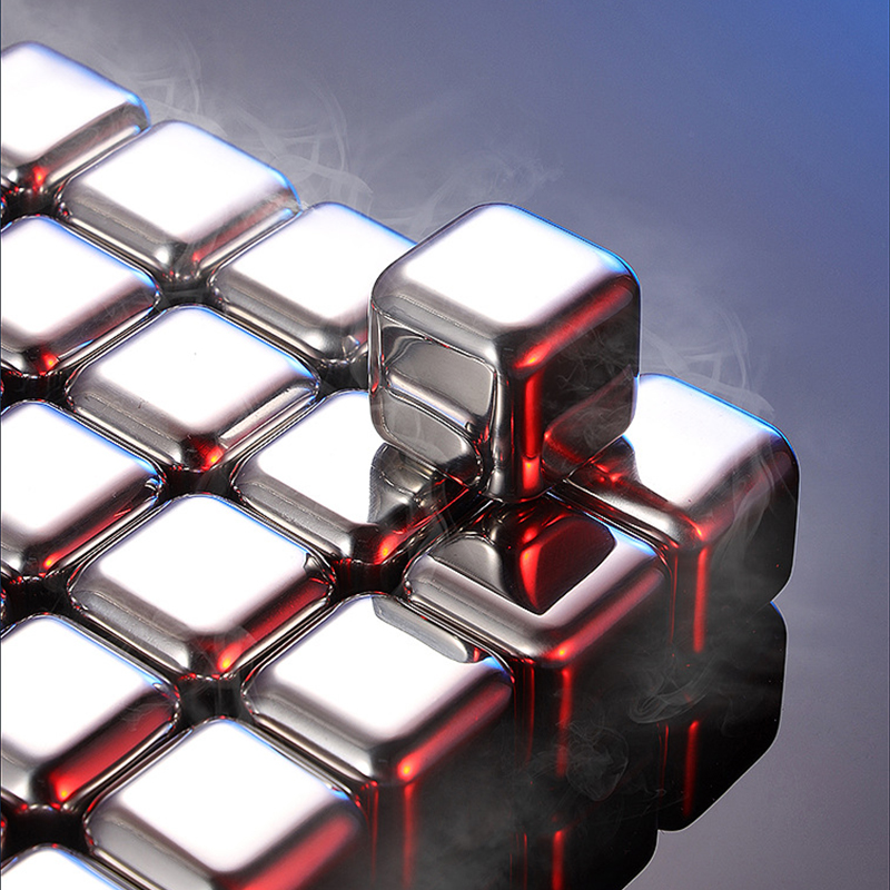 4/6/8/12 Pcs Stainless Steel Ice Cubes Set Reusable Chilling Stones for ...