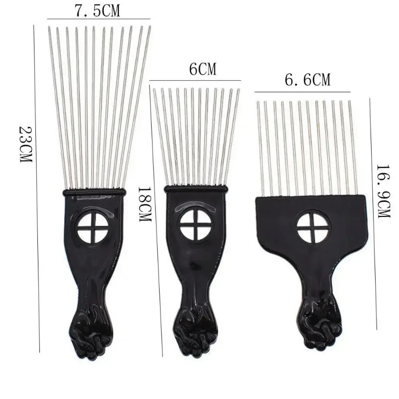 1 Piece Afro Fork Comb Stainless Steel Wide Teeth Hairdressing Brush ...